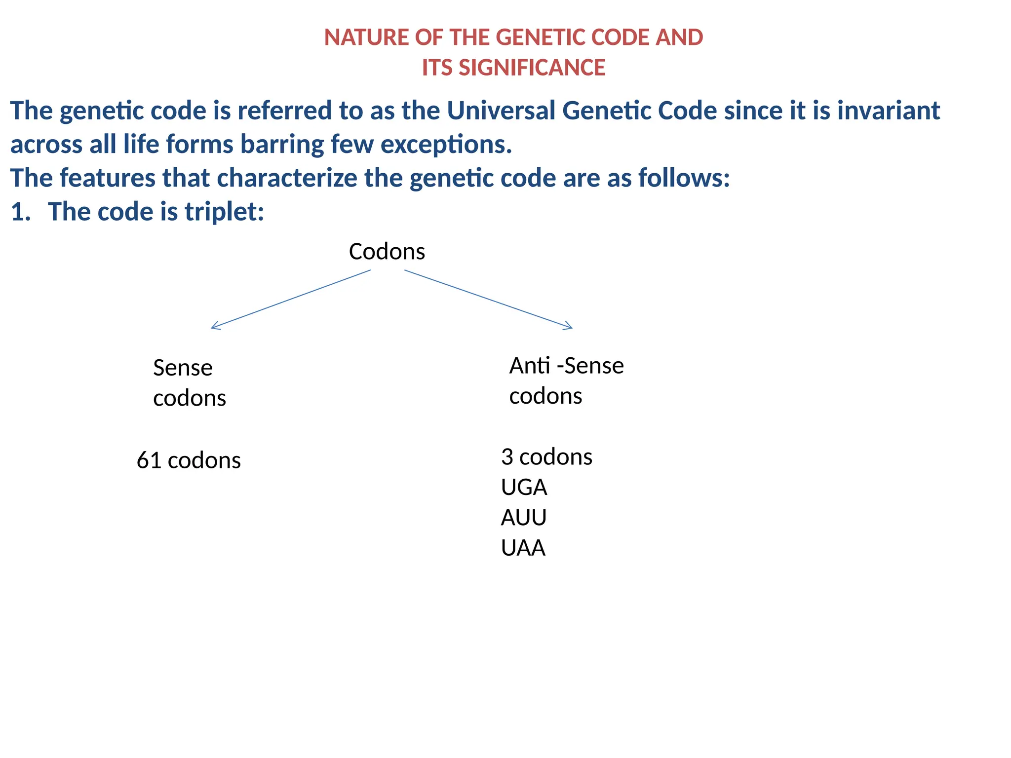 deciphering the genetic code and its features | PPTX