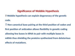 deciphering the genetic code and its features | PPTX