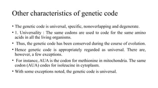 GENETIC. CODE. and its process . pptx | PPTX