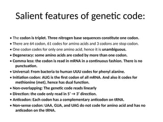 GENETIC CODE PRIYA JHA KVS AUG UAA UGA UAGpptx | PPTX