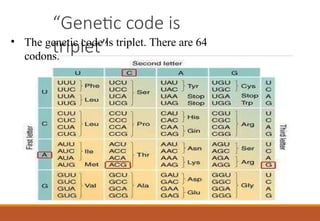 Genetic code and its properties ,dictionary | PPTX