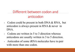 Genetic code slide | PDF