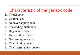 Genetic code slide | PDF