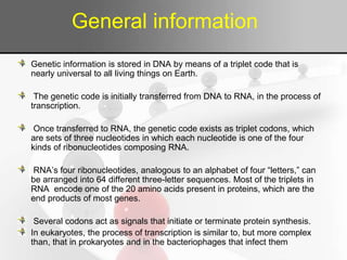 Genetic code and transcription | PPTX