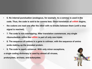 Genetic code and transcription | PPTX