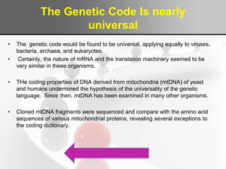Genetic code and transcription | PPTX