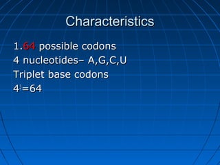 Genetic code and translation | PPT