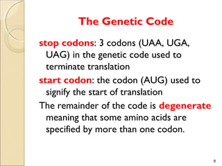 Genetic code and translation | PPT
