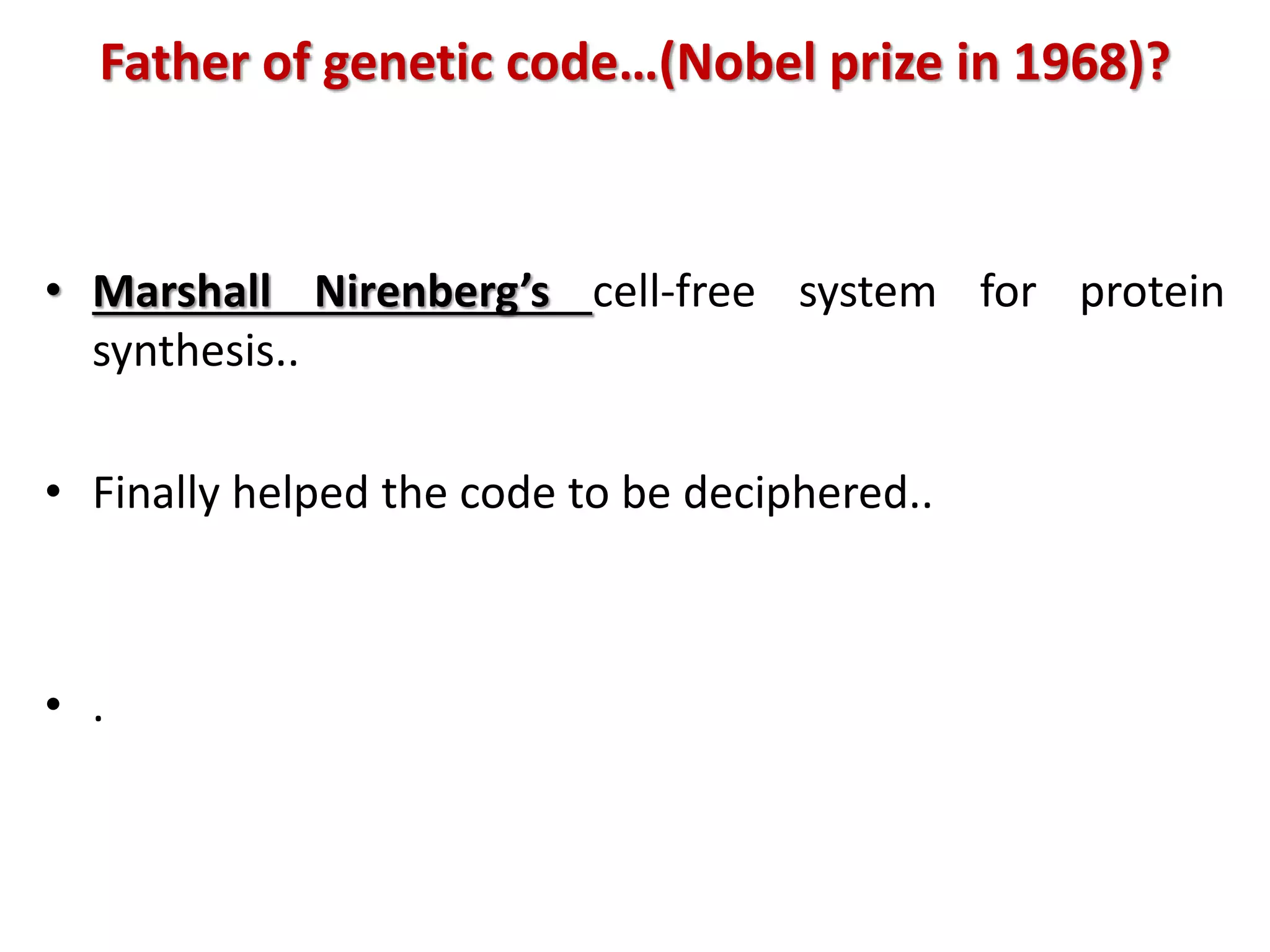 Genetic code and translation.. | PPTX