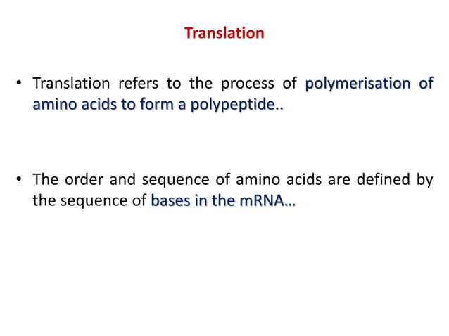 Genetic code and translation.. | PPTX | Chemistry | Science