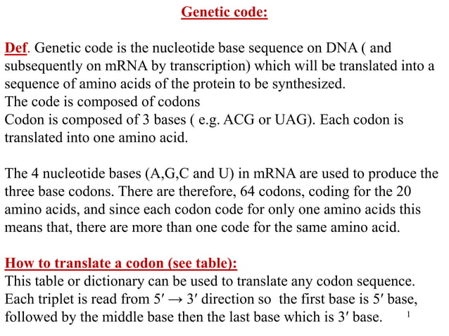 genetic code . | PPT