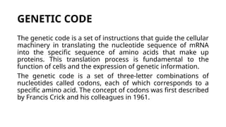 Genetic code and Wobble hypothesis .pptx
