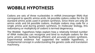 Genetic code and Wobble hypothesis .pptx