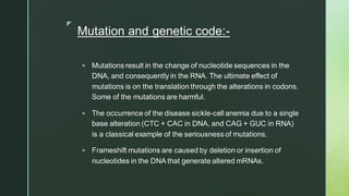 Genetic code a presentation on genetic code how a gene express ...