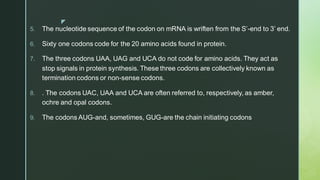 Genetic code a presentation on genetic code how a gene express ...