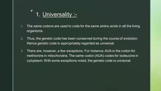 Genetic code a presentation on genetic code how a gene express ...