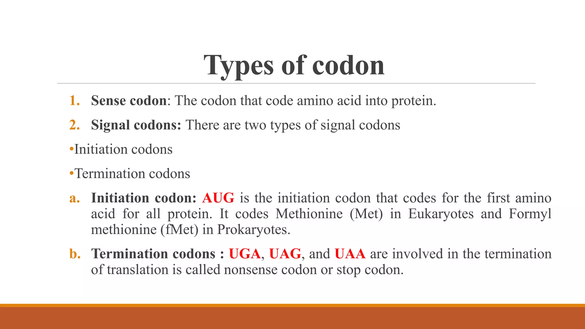 Genetic code deciphering propertie and code dictionary. | PPTX | Programming Languages | Computing