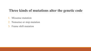 Genetic code deciphering propertie and code dictionary. | PPTX ...