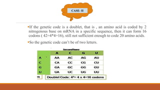 Genetic code deciphering propertie and code dictionary. | PPTX | Programming Languages | Computing