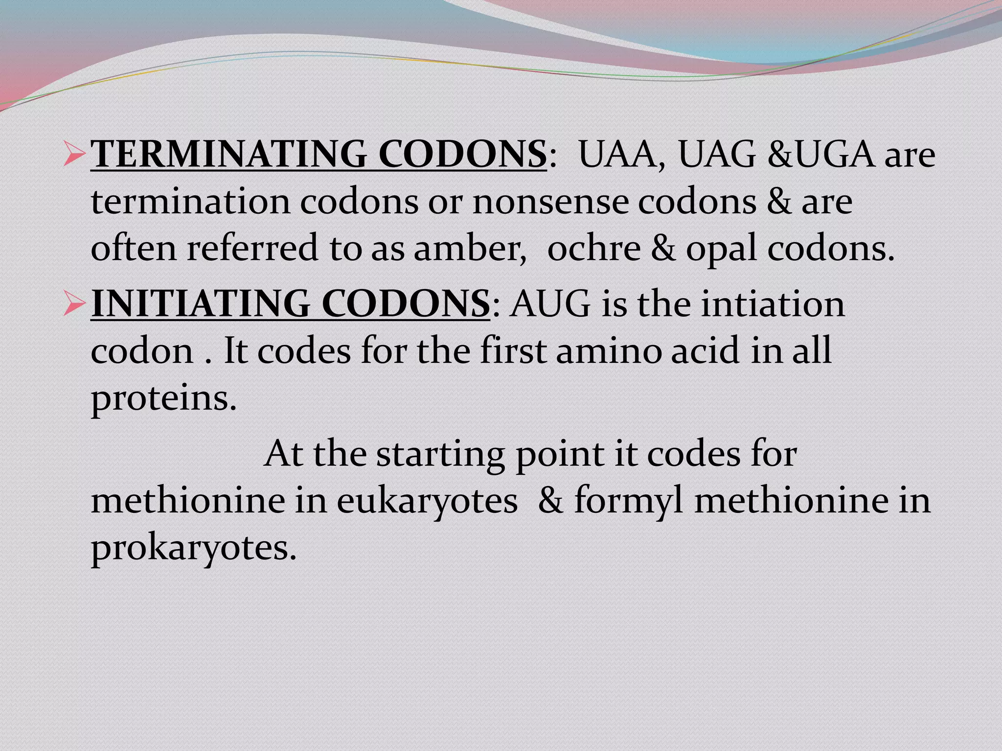 Genetic code features and character | PPTX