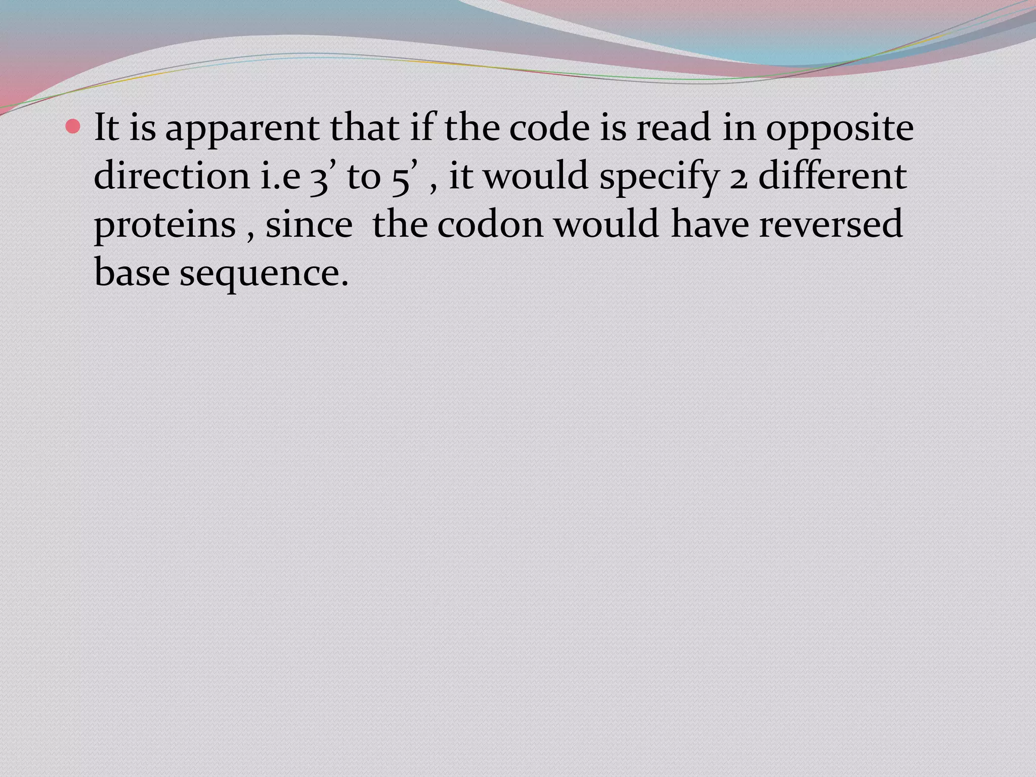 Genetic code features and character | PPTX