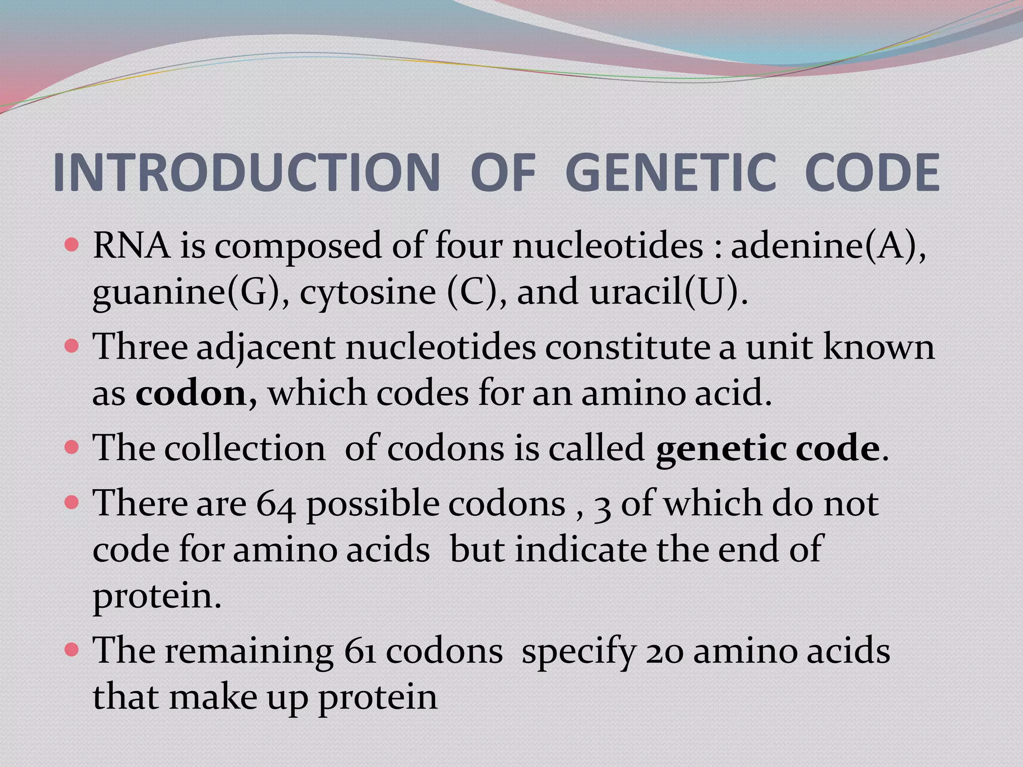 Genetic code features and character | PPTX