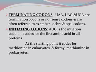 Genetic code features and character | PPTX