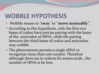Genetic code features and character | PPTX