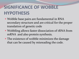 Genetic code features and character | PPTX