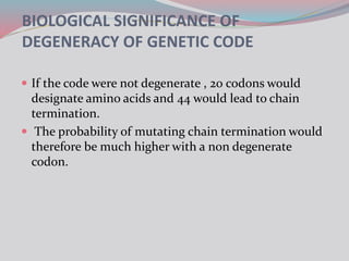 Genetic code features and character | PPTX