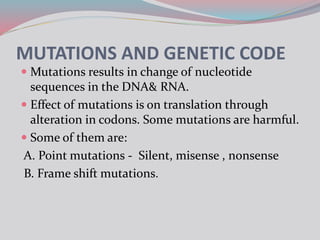 Genetic code features and character | PPTX