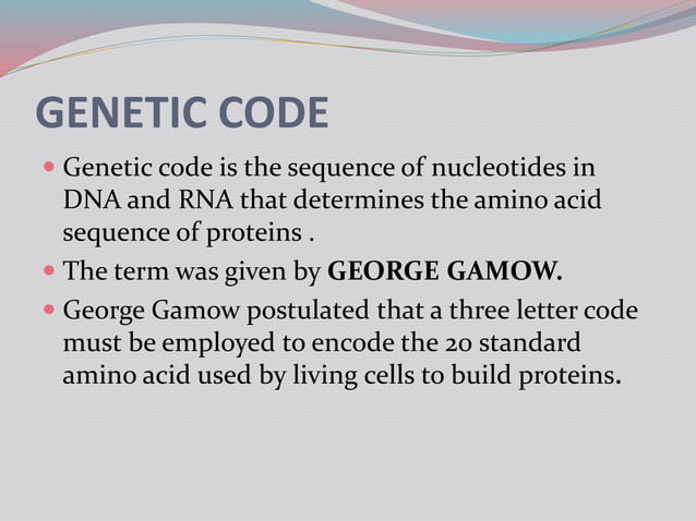 Genetic code features and character | PPTX | Programming Languages ...