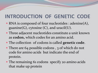 Genetic code features and character | PPTX