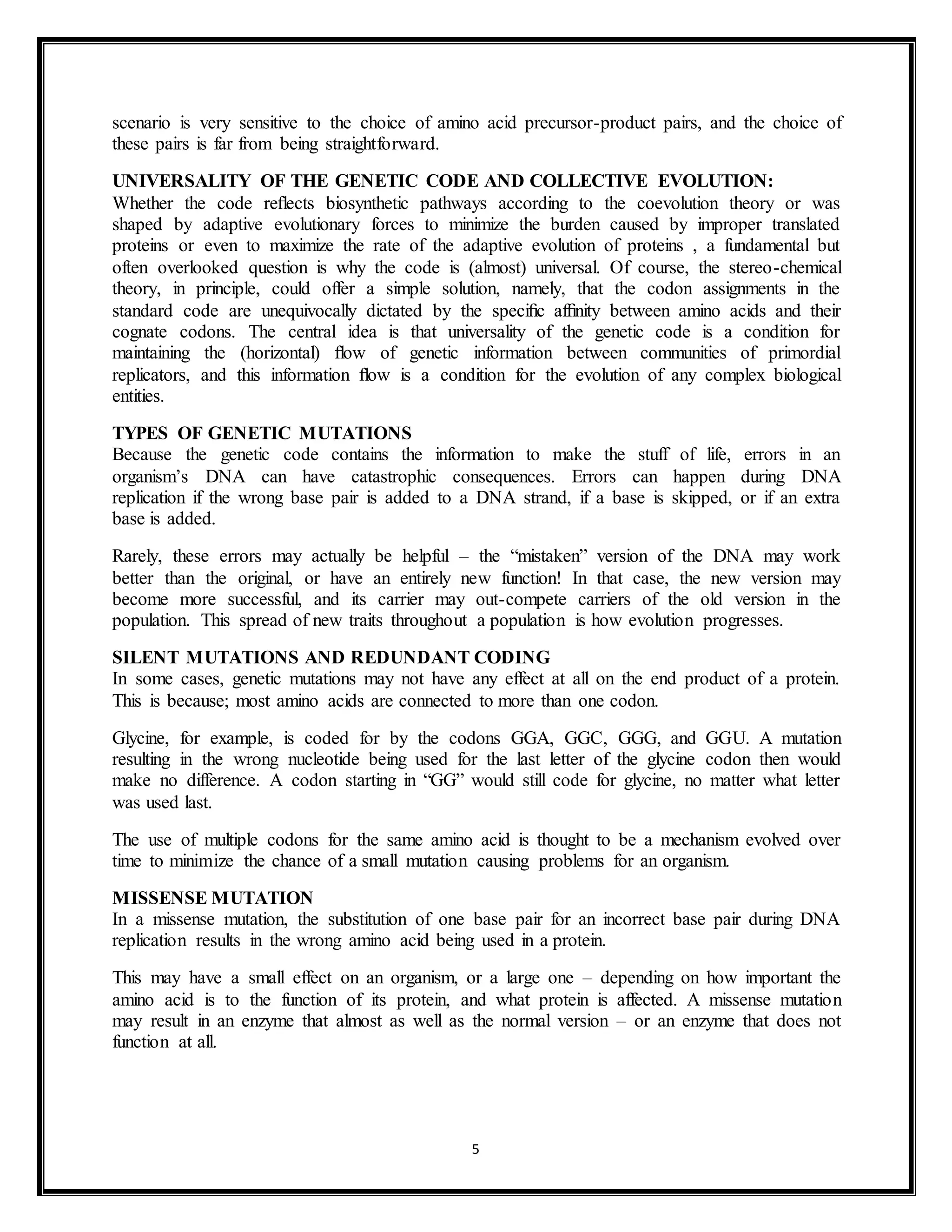 Genetic code | DOCX
