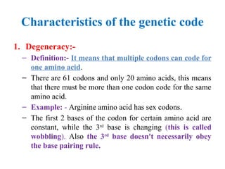 Genetic code & mutation types and effects.pptx