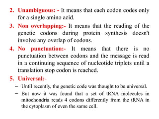 Genetic code & mutation types and effects.pptx
