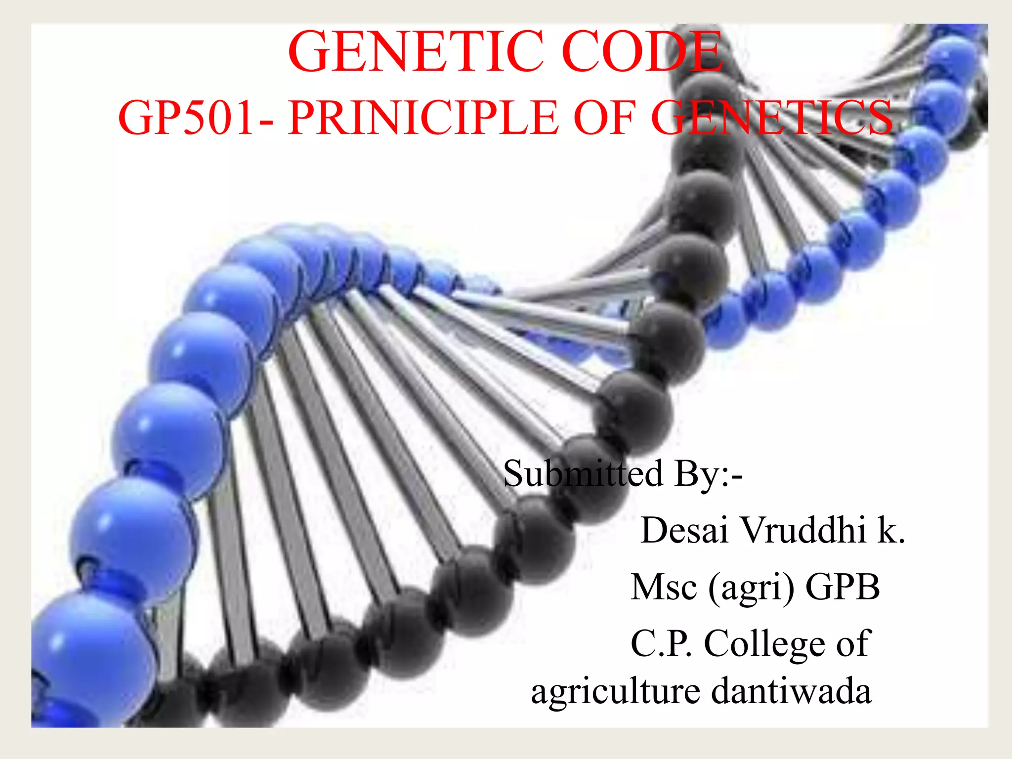 Genetic code ppt | PPTX