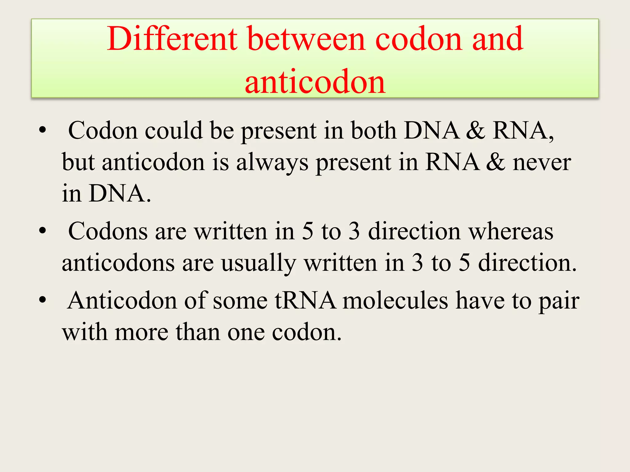 Genetic code ppt | PPTX