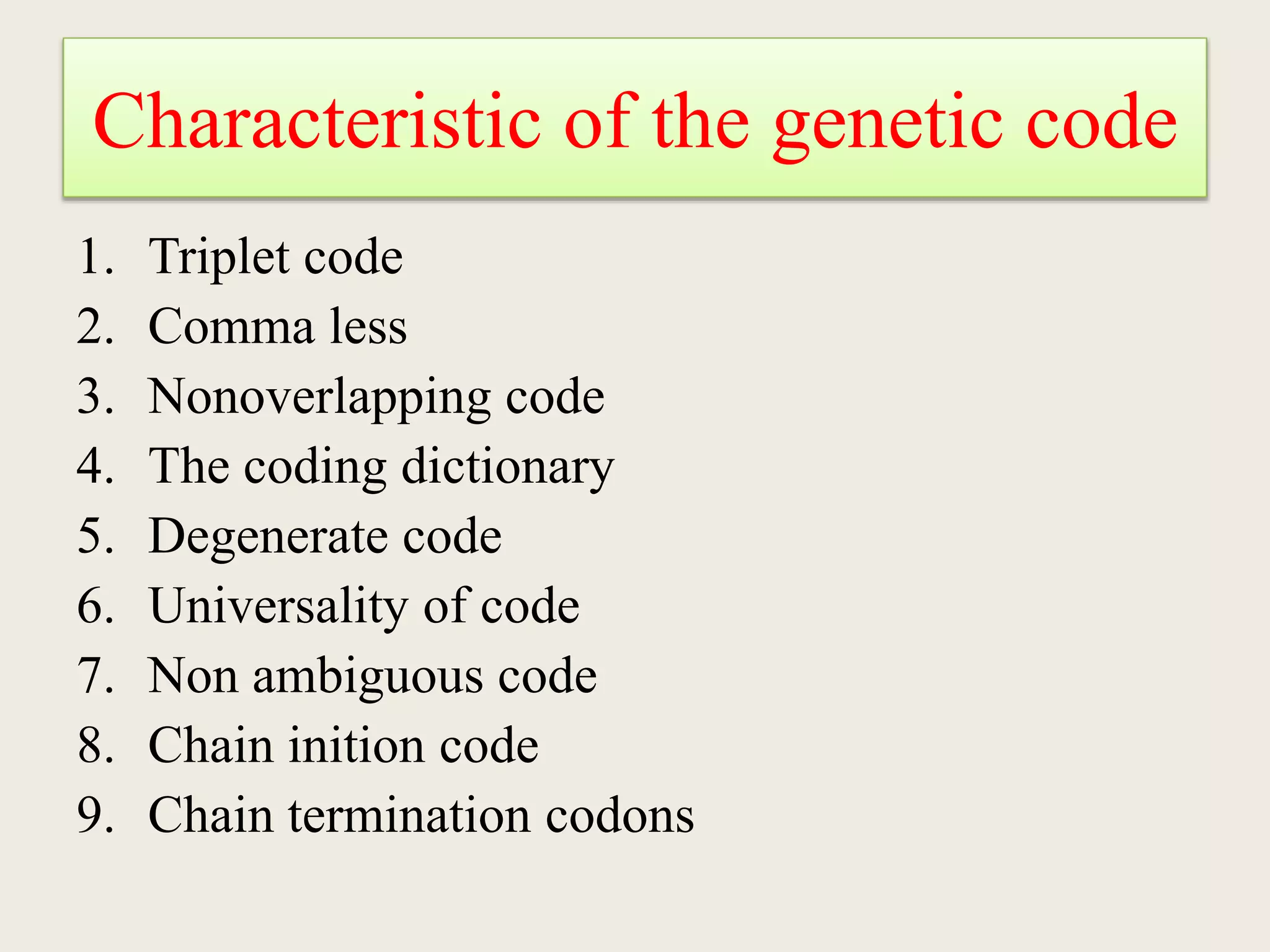 Genetic code ppt | PPTX | Programming Languages | Computing
