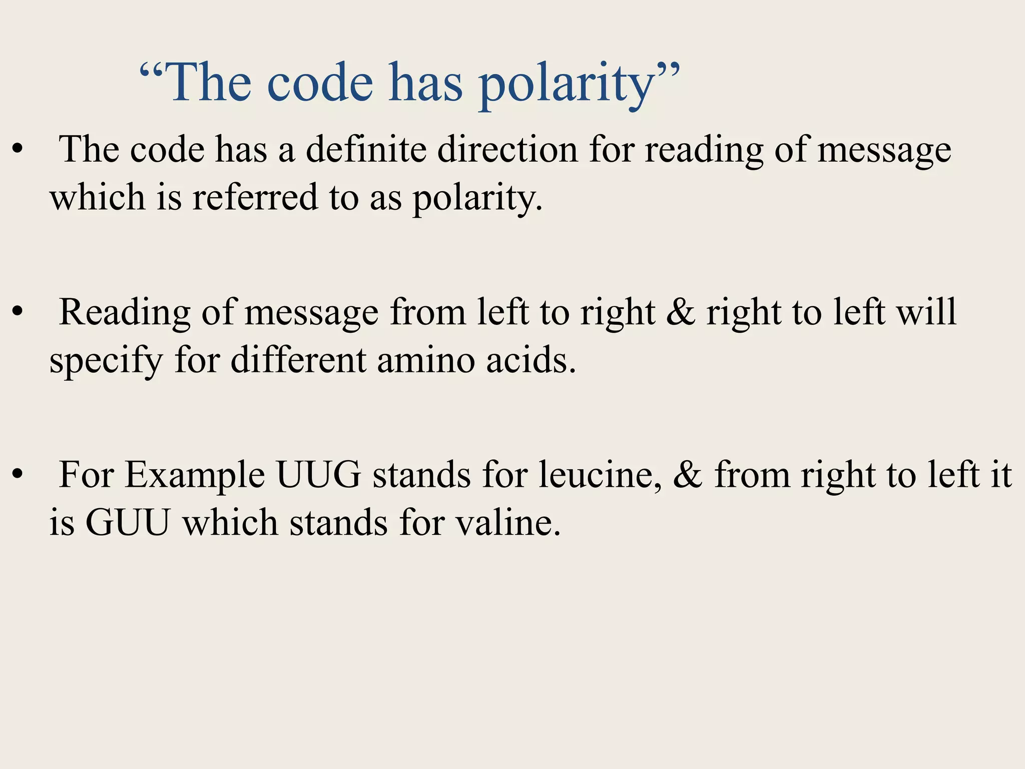Genetic code ppt | PPTX