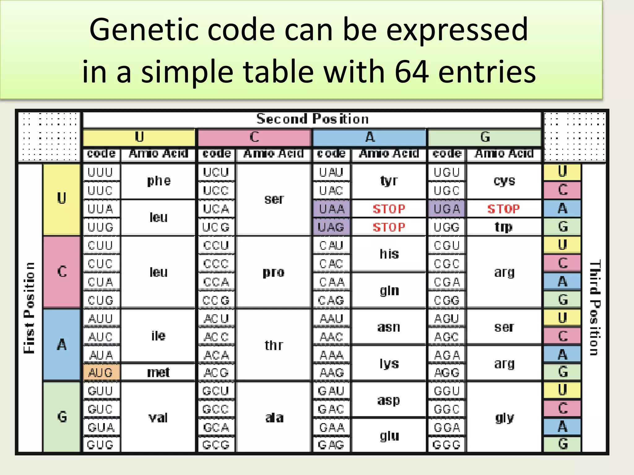 Genetic code ppt | PPTX