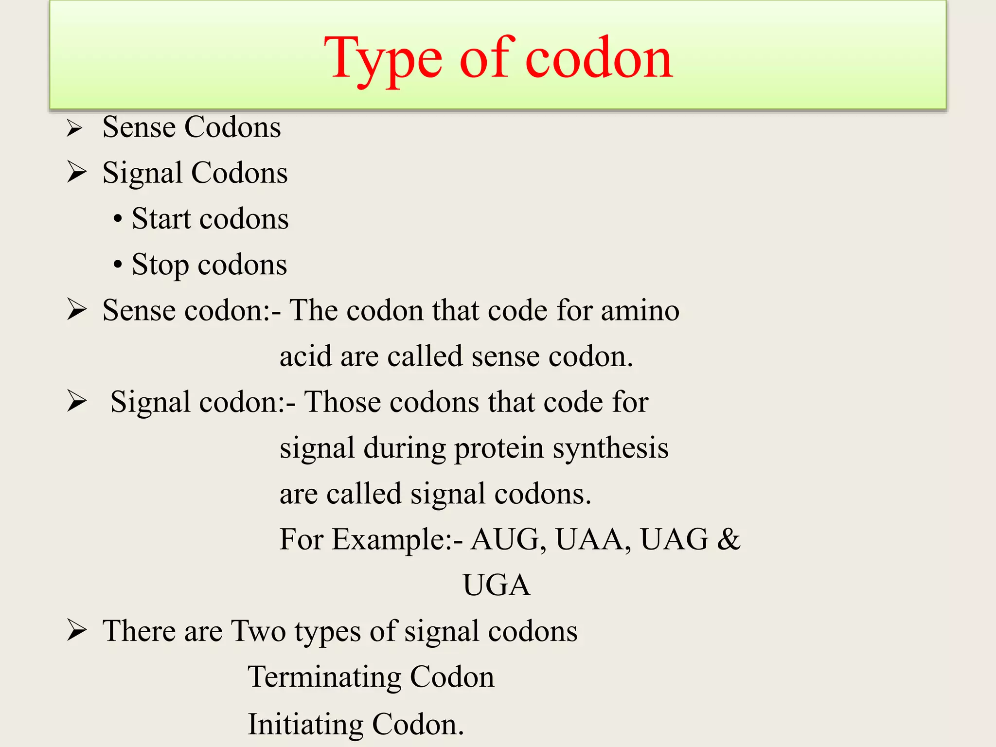 Genetic code ppt | PPTX