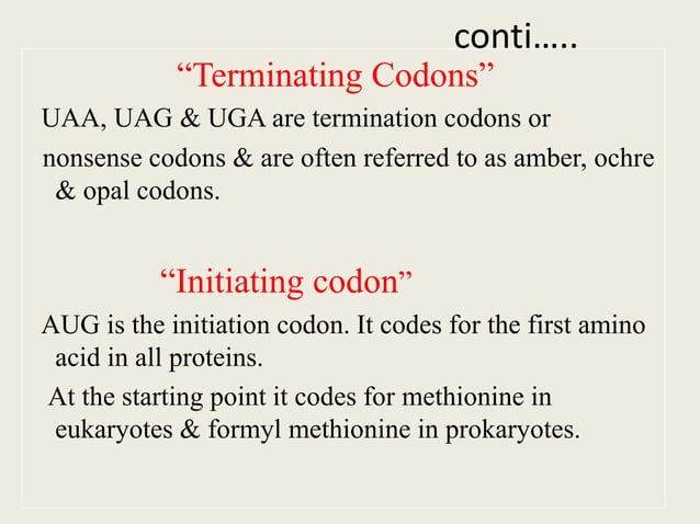 Genetic code ppt | PPTX | Programming Languages | Computing