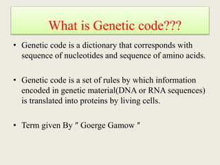 Genetic code ppt | PPTX
