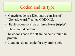 Genetic code ppt | PPTX