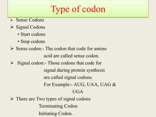 Genetic code ppt | PPTX