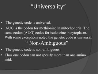 Geneticcode ppt | PPTX | Programming Languages | Computing