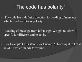 Geneticcode ppt | PPTX