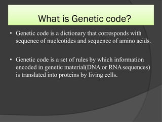 Geneticcode ppt | PPTX | Programming Languages | Computing