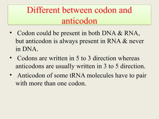 Genetic code ppt and role in protein synthesis | PPTX